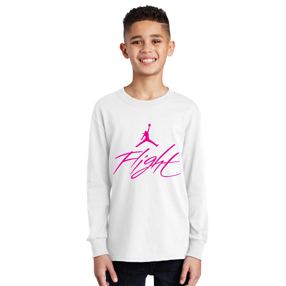 Camanche Flight BKB Youth Unisex Basic Long Sleeve Tee-White